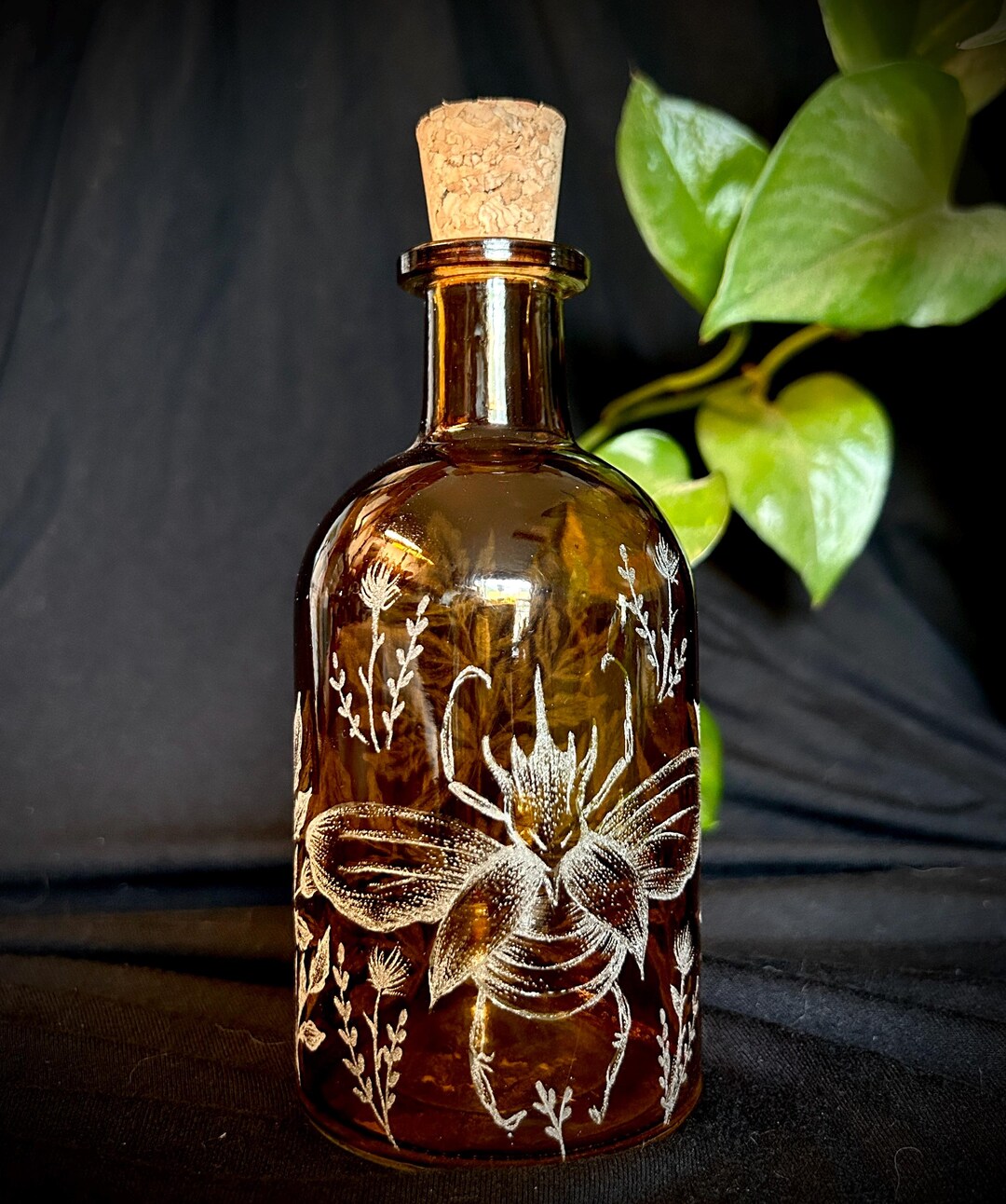 Rhinocerous Beetle Hand-etched Bottle - Etsy
