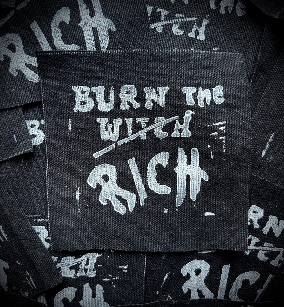 Burn the Rich Denim Patch - Etsy