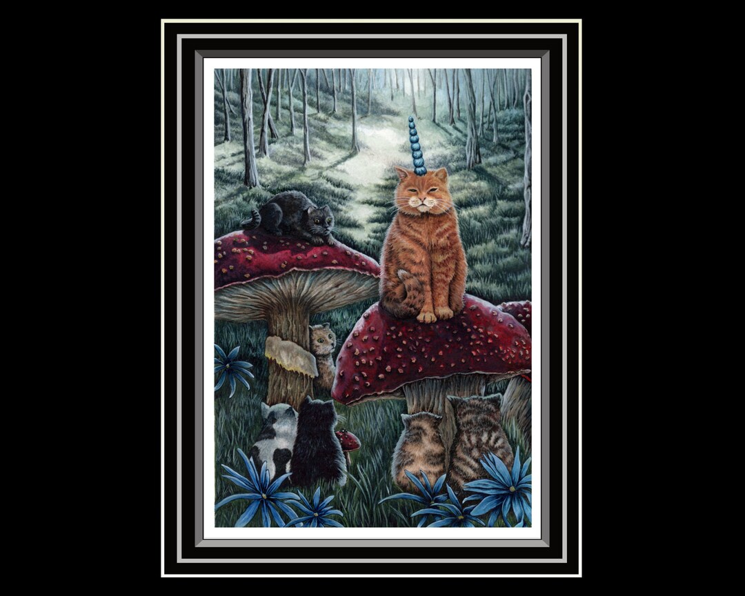 Wall Art Print council of Cats A4, A5, A6 Print From Original Artwork ...