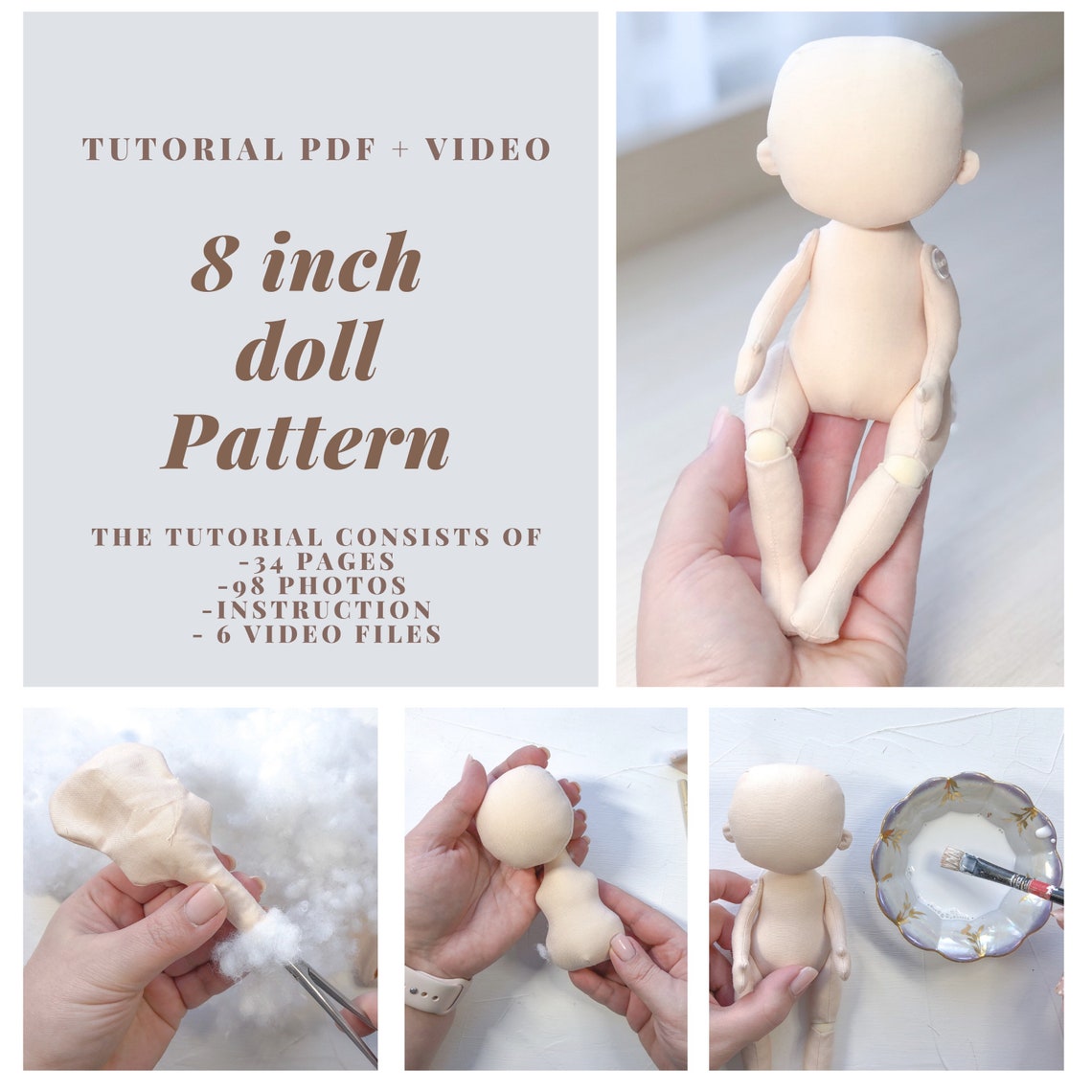PDF Tutorial and Doll Pattern. .patterns for Fabric Dolls . - Etsy