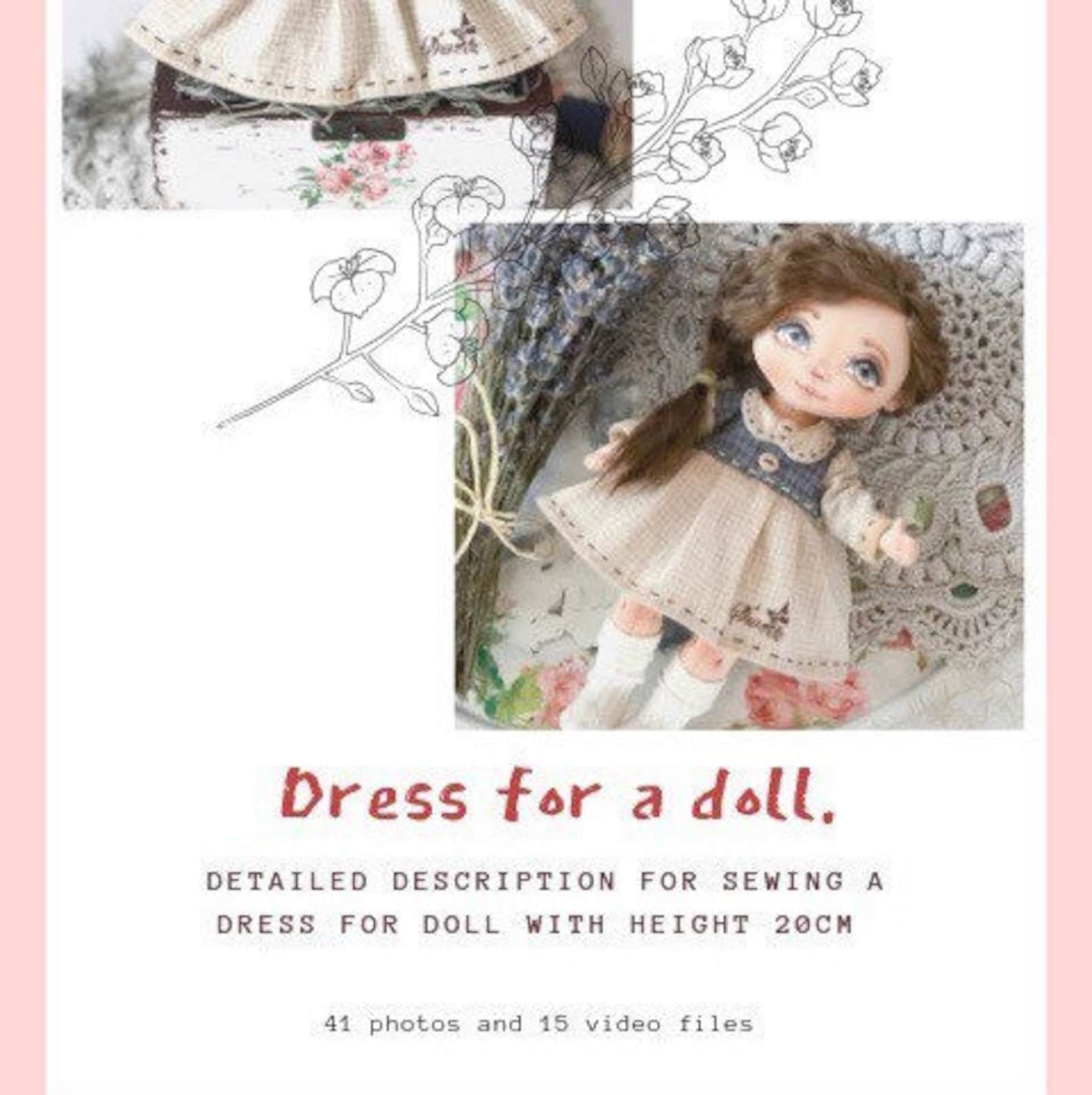 How to Sew a Dress for a Soft Rag Doll 8 Inches. Dolls | Etsy