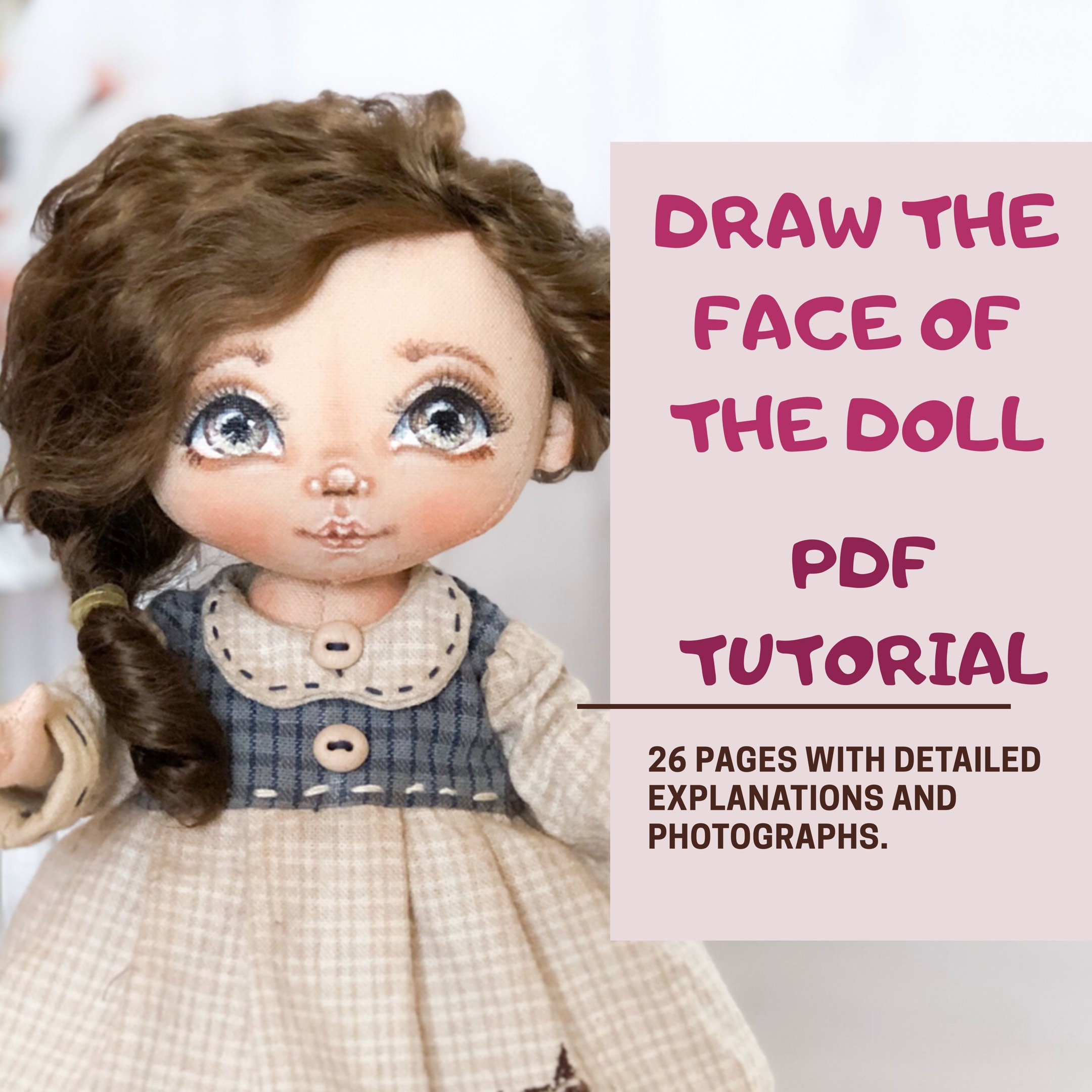 How to Draw the Face of a Textile Doll Tutorial on Creating a - Etsy UK