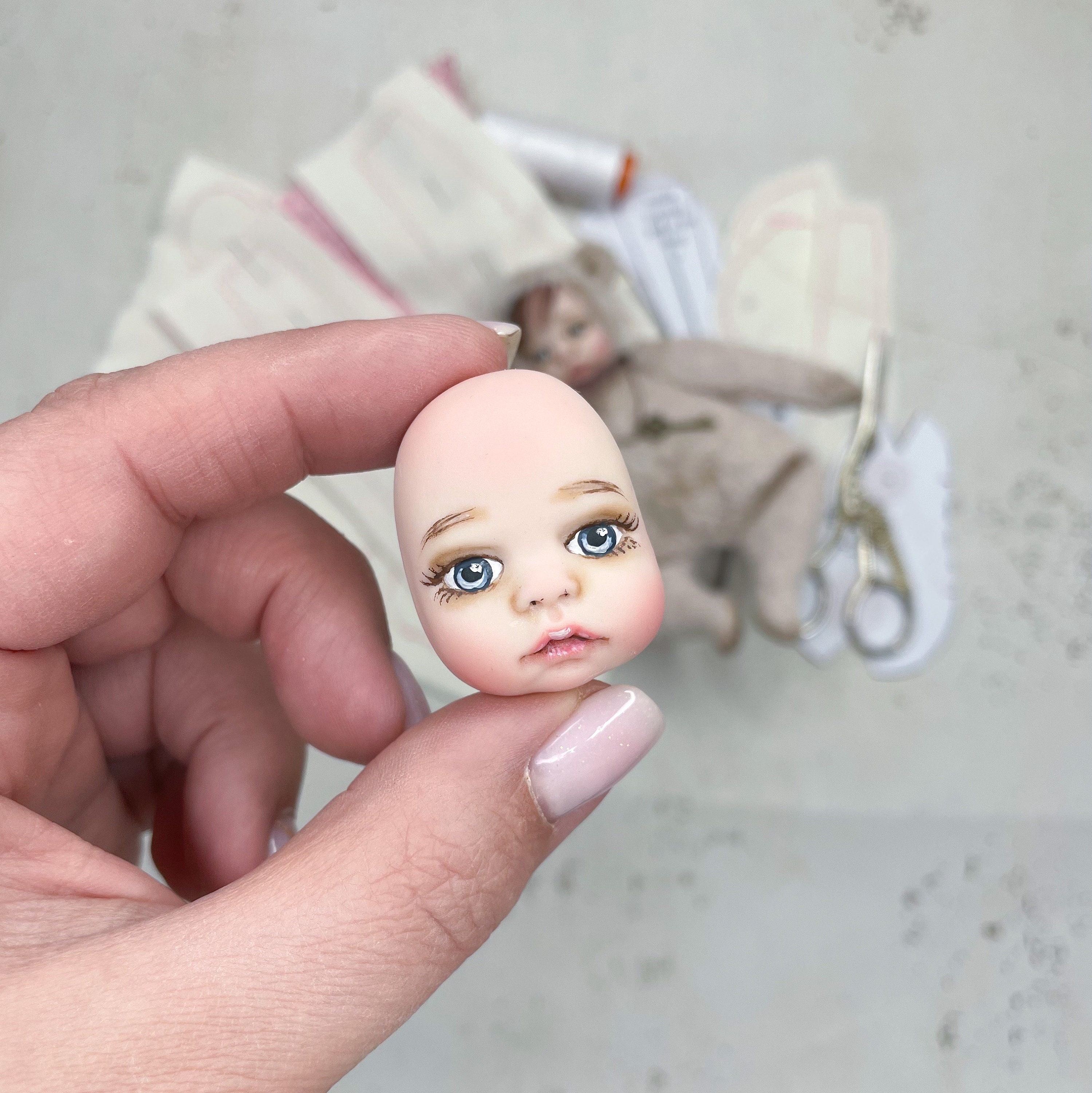 Doll Faces for Making Plush Doll. Sculptural Parts of the Doll’s Body ...