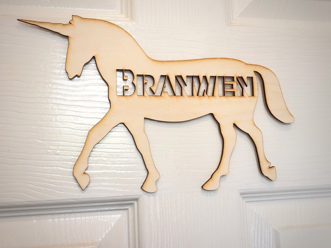 Children's Unicorn Door Plaque, Personalised Door Sign for a Child's ...