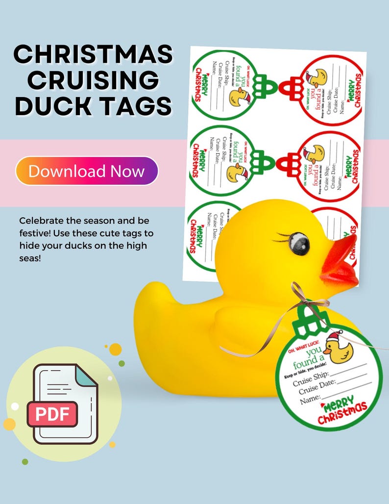 Printable Labels Tags for a Cruise Ship Christmas Duck Hunt | Rubber ...