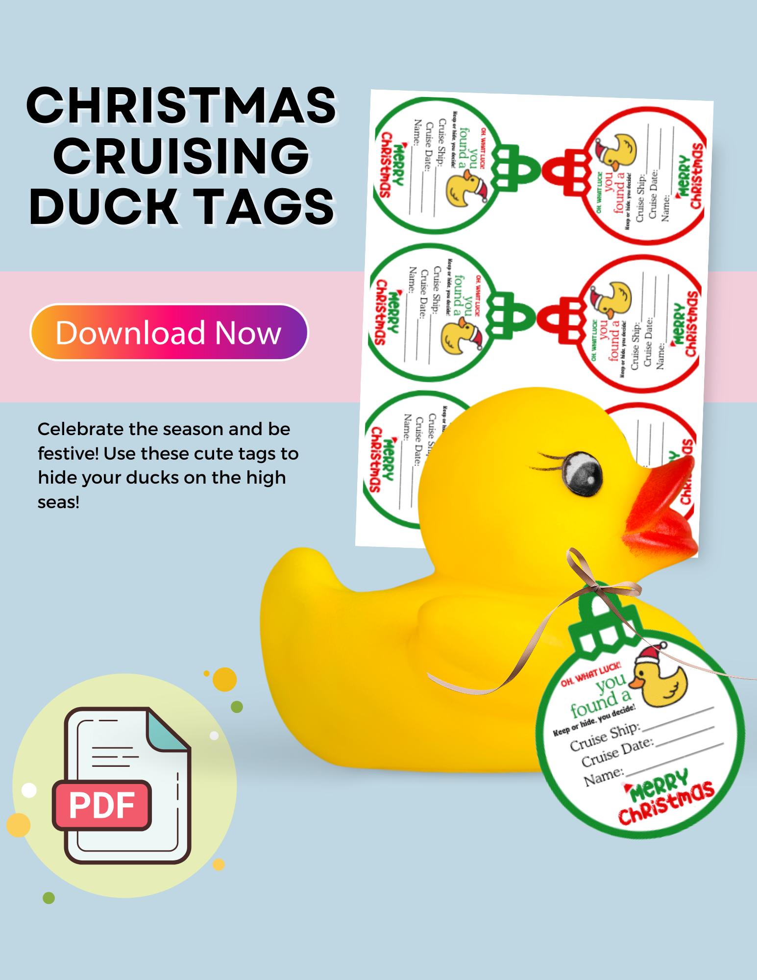 Printable Labels Tags for a Cruise Ship Christmas Duck Hunt | Rubber ...