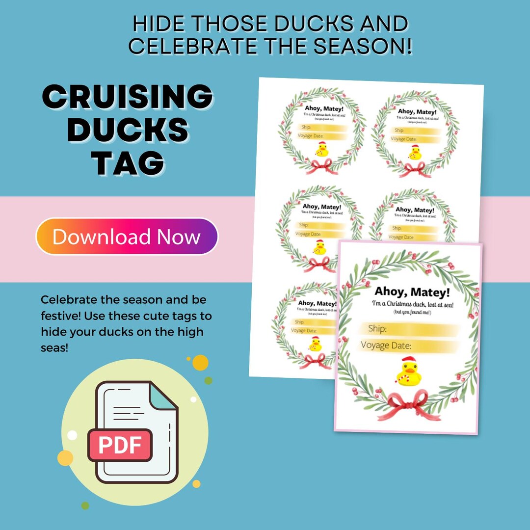 Hidden Treasure: Printable Labels for a Cruise Ship Christmas Duck Hunt ...
