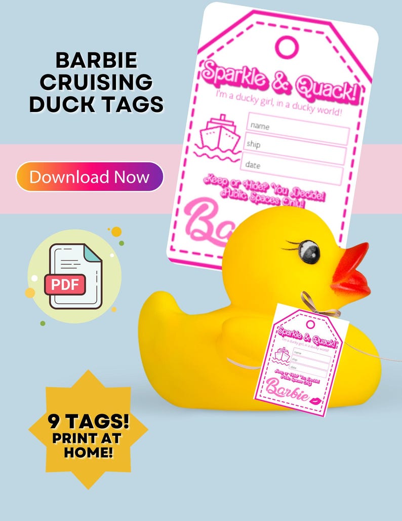 Printable Labels Tags for a Cruise Ship Duck Hunt | Rubber Ducks ...