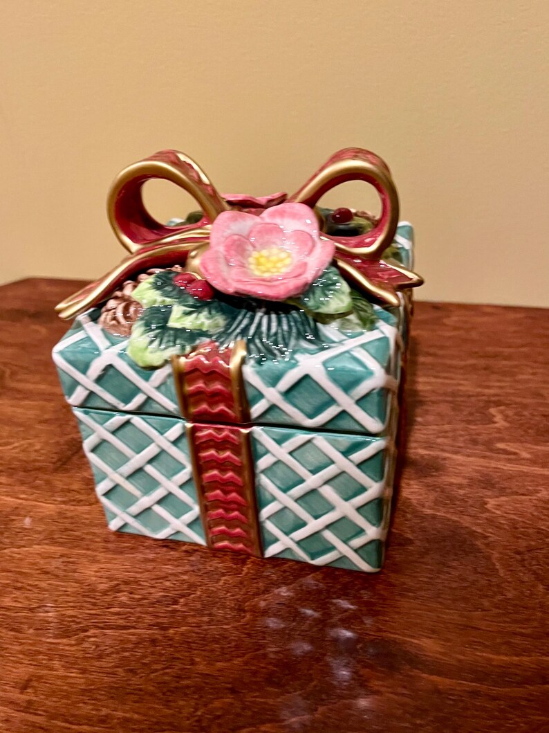 Fitz and Floyd Classics Lidded Christmas Gift Trinket Box - Etsy