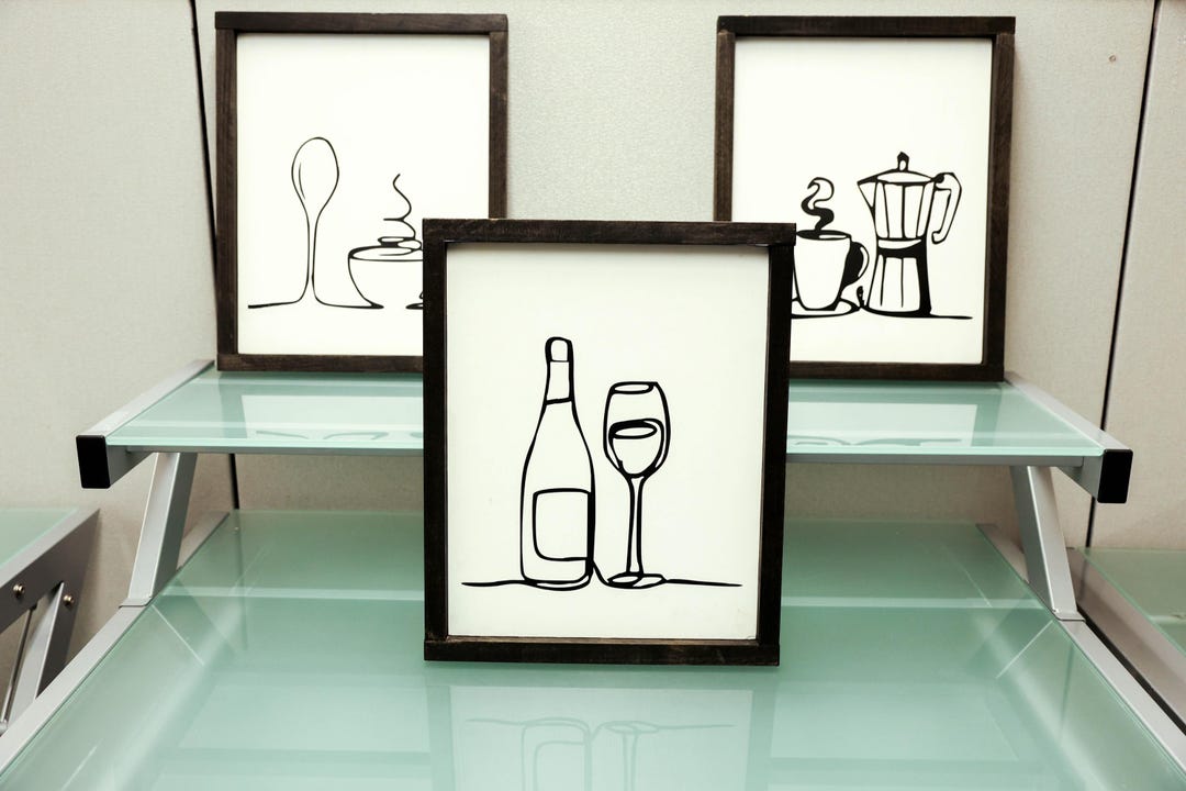 Framed Kitchen Art Set of 3 - Etsy