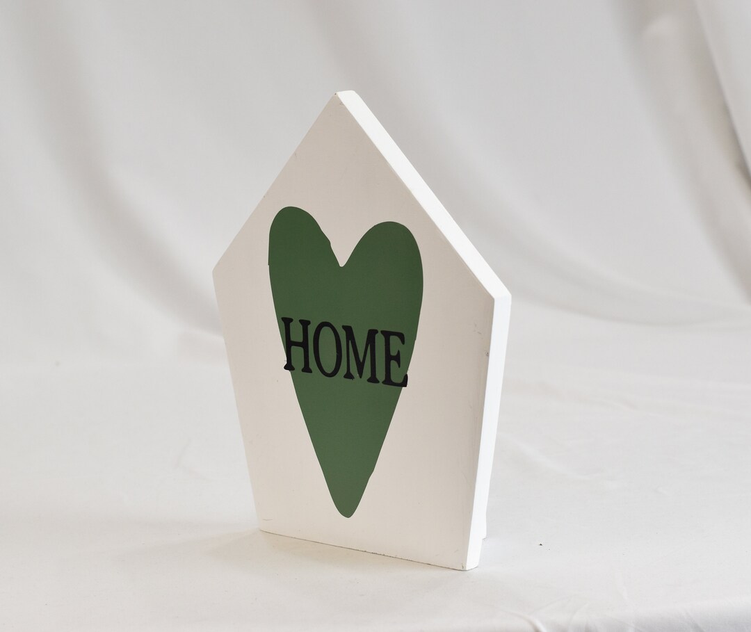 Green Heart Home Sign - Etsy