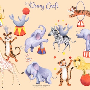 Circus Friends All Having Fun - Hand Painted by Myself in Watercolor ...