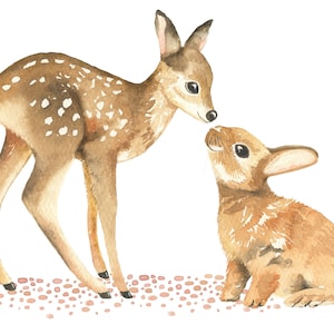 Woodland Animals Clip Art Digital Download Hand Painted in Watercolor ...