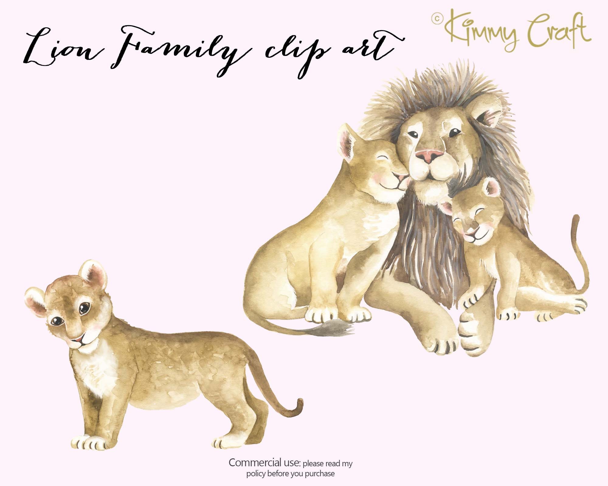 Papercraft Paper, Party & Kids greeting lion cubs mother lion family ...