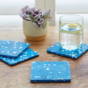Set of 4 Recycled Plastic Square Coasters: Eco-friendly Drink Mats - Etsy