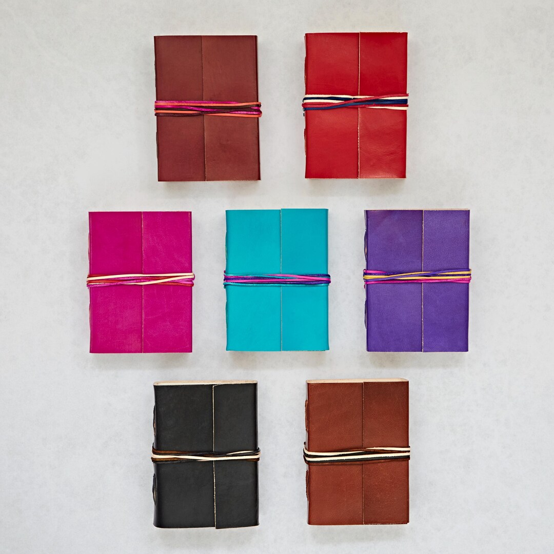 Handmade Colourful Distressed Leather Journal: 3-string Closure - Etsy