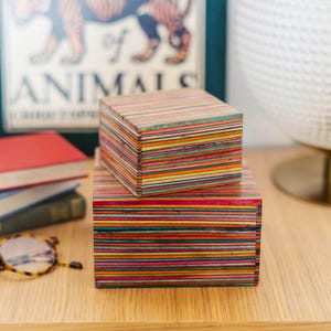 Multicoloured Mango Wood Trinket Box: Fair Trade Jewellery Box - Etsy