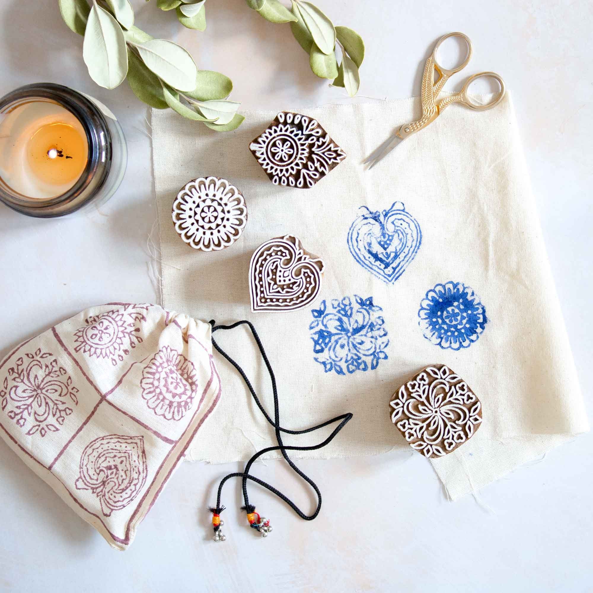 Four Assorted Wood Blocks Craft Paper Stamp Fabric Textile - Etsy UK