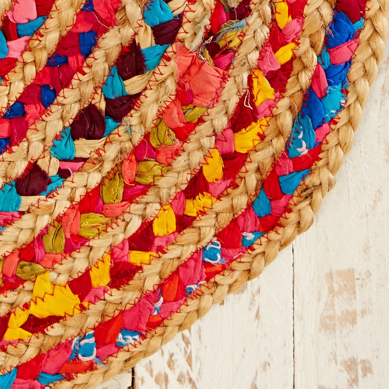 Multicoloured Jute and Cotton Oval Rag Rug Recycled Rag Rug - Etsy UK