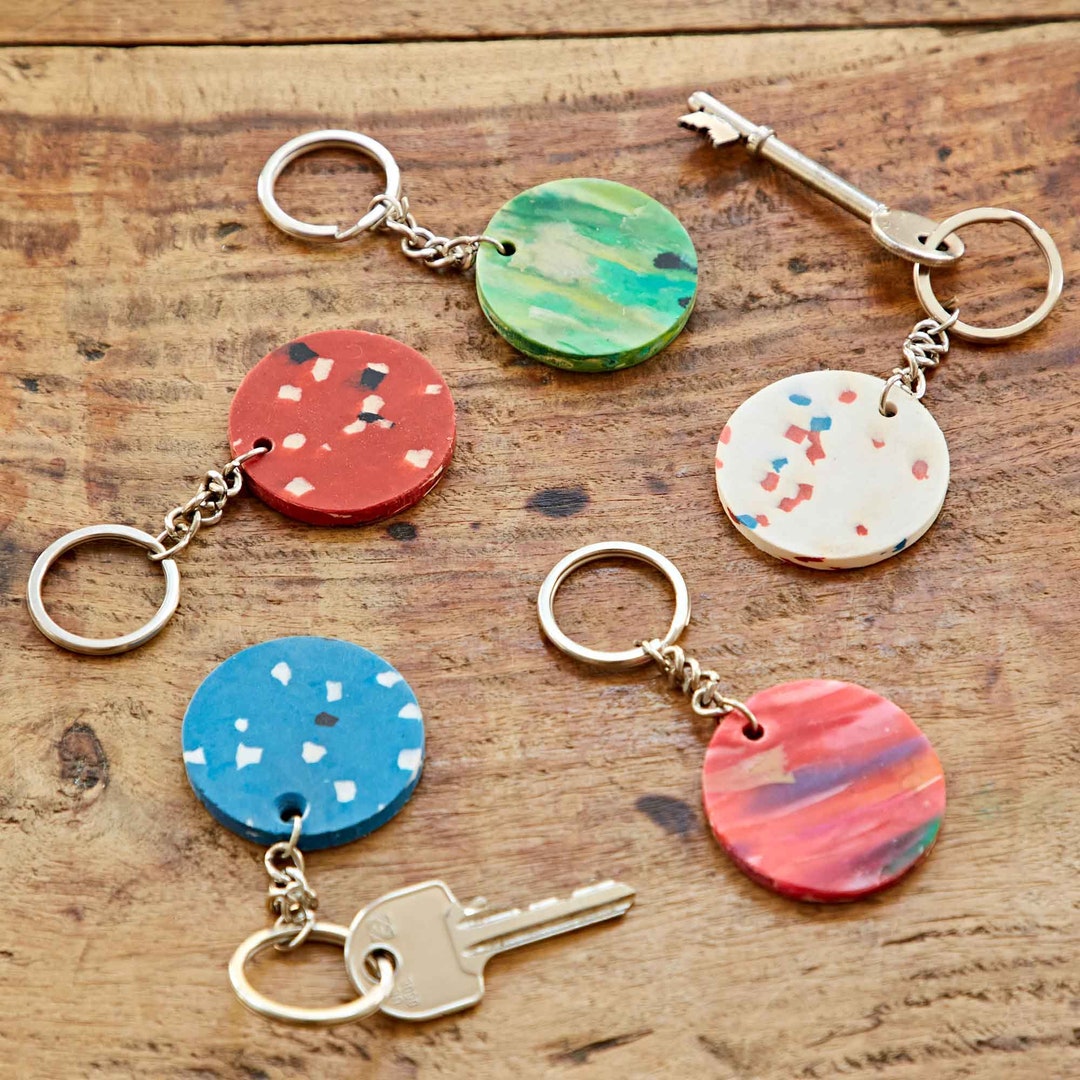 Recycled Plastic Round Keyring - Key Chain - Key Ring - Key Fob - Eco ...