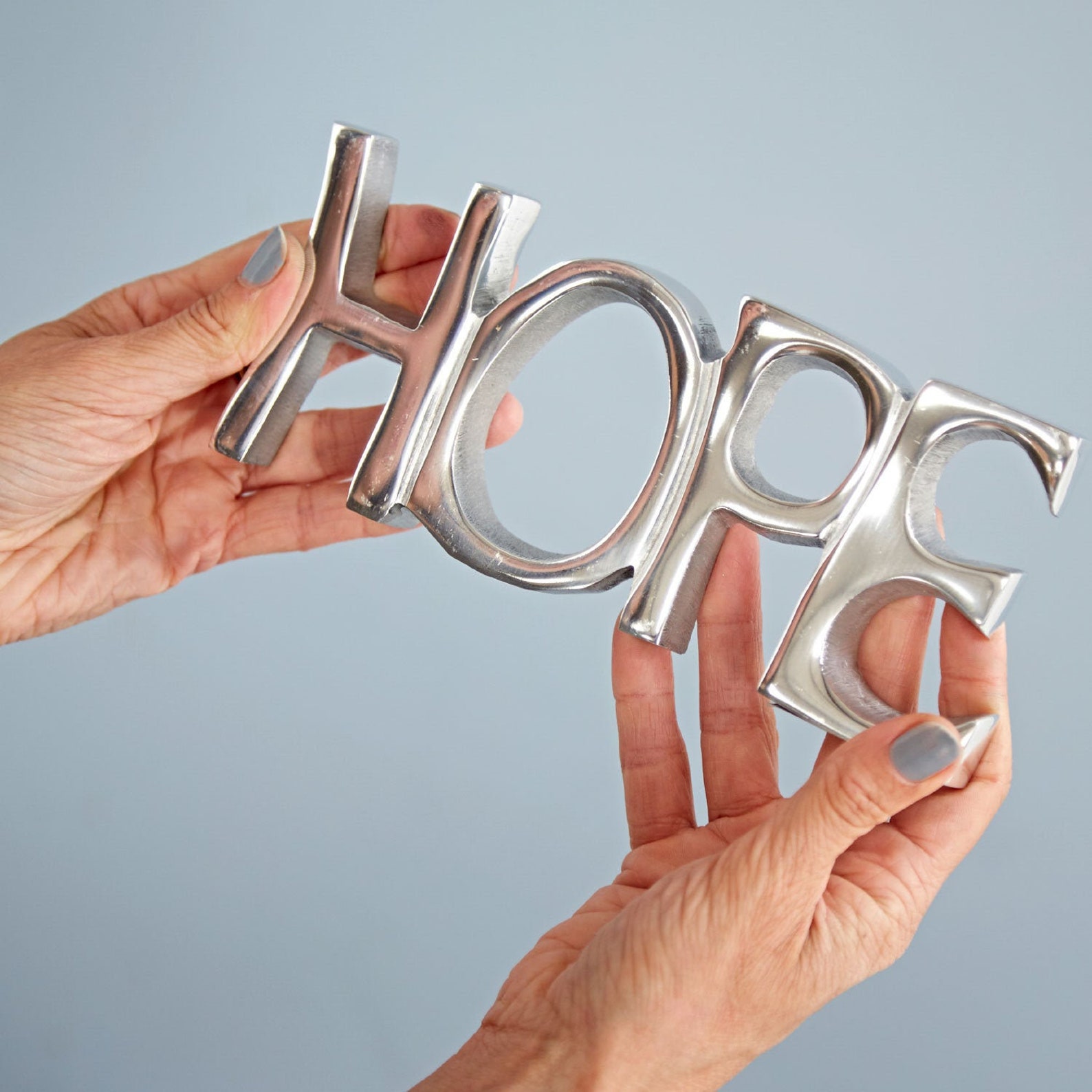 Recycled Metal Hope Sign Free Standing Metal Letters Shelf - Etsy Canada
