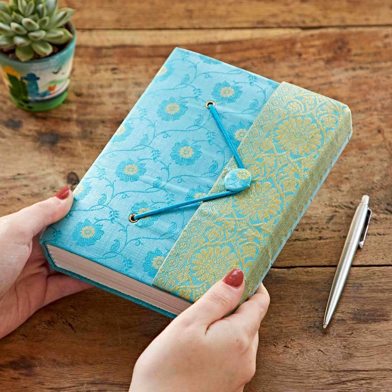 Handbound Large Sari Fabric Journal: Recycled Khadda Paper Notebook - Etsy