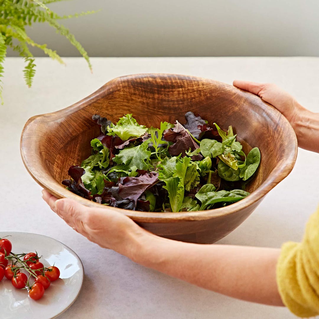 Natural Mango Wood Fruit Bowl - Hand Carved Polished Wooden Bowl - Fair ...