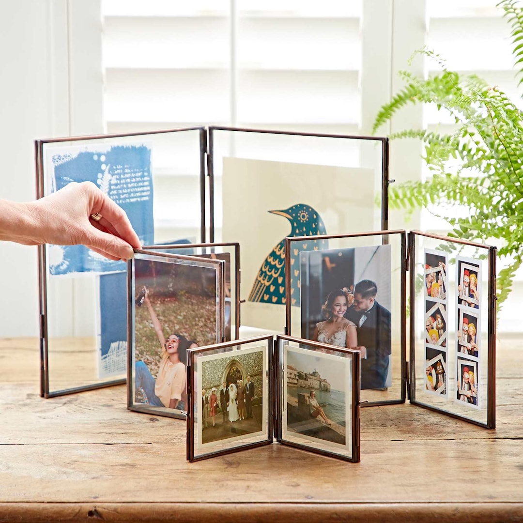 Recycled Glass Photo Frame: Handmade Double-sided Industrial 4x4, 6x4 ...