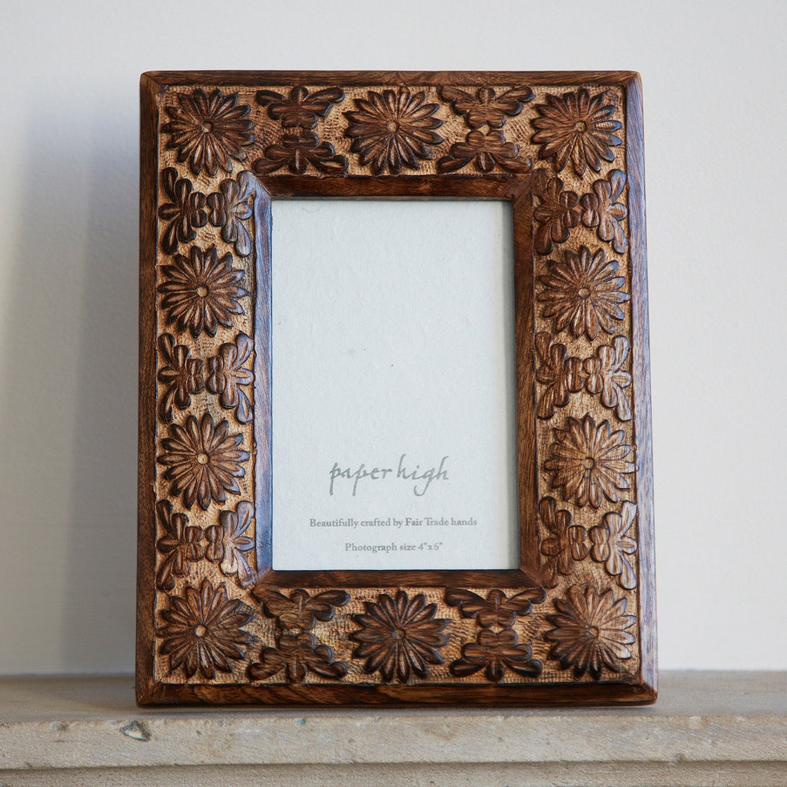 Daisy Carved Mango Wood Photo Frame 5x7 Picture Frame - Etsy