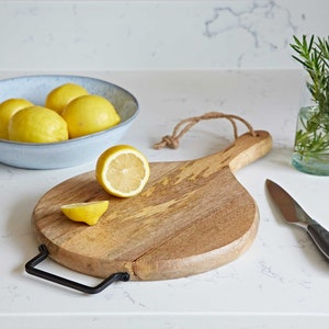 Handmade Mango Wood Round Chopping Board: Rustic Serving Platter - Etsy