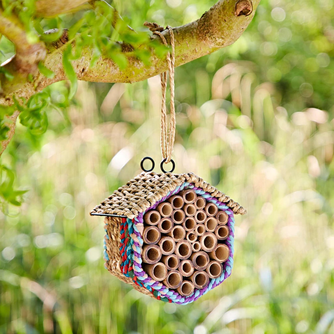 Handcrafted Hexagonal Bee & Bug Hotel – Fair Trade, Recycled Materials ...