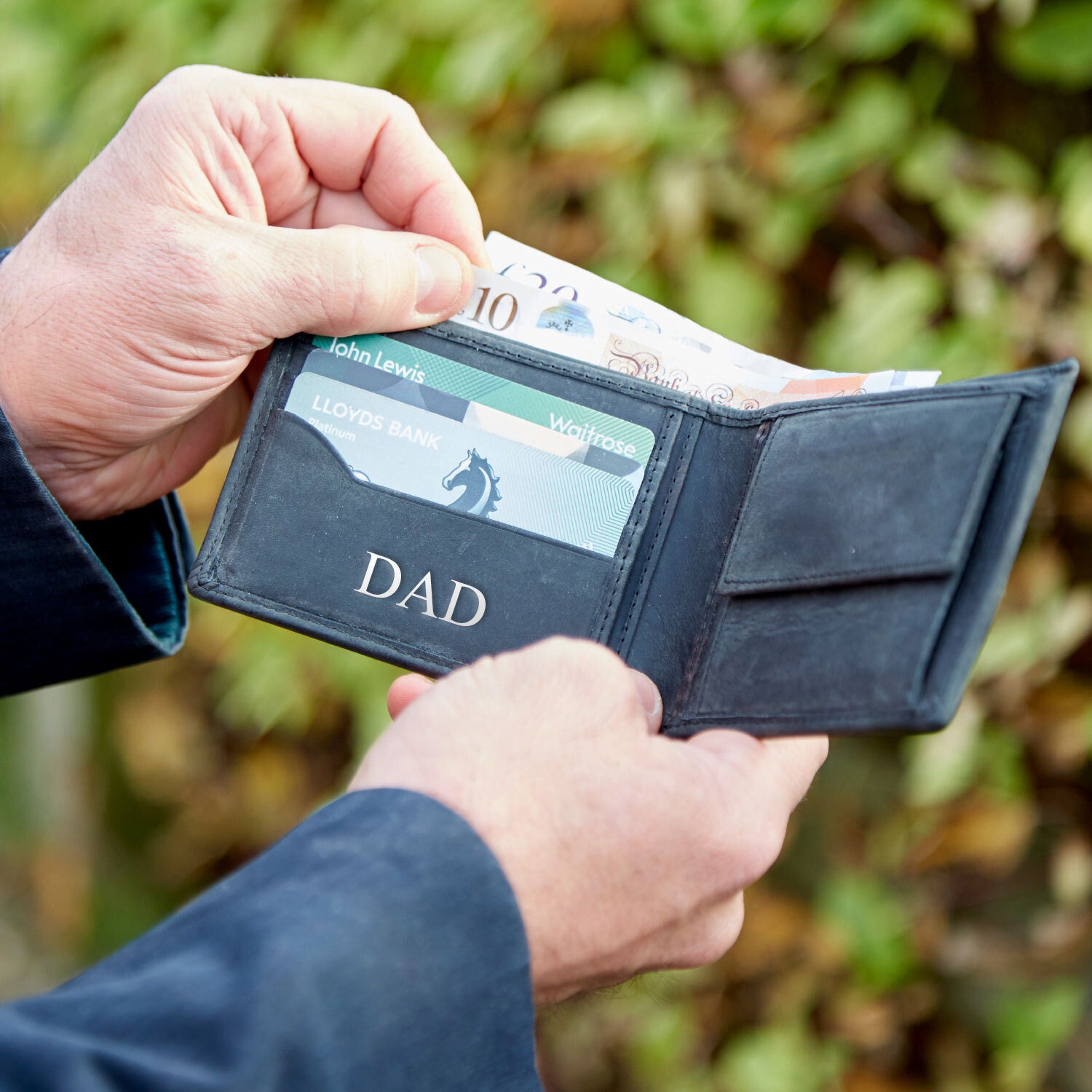 Personalised Handmade Black Buffalo Leather Wallet Custom | Etsy UK
