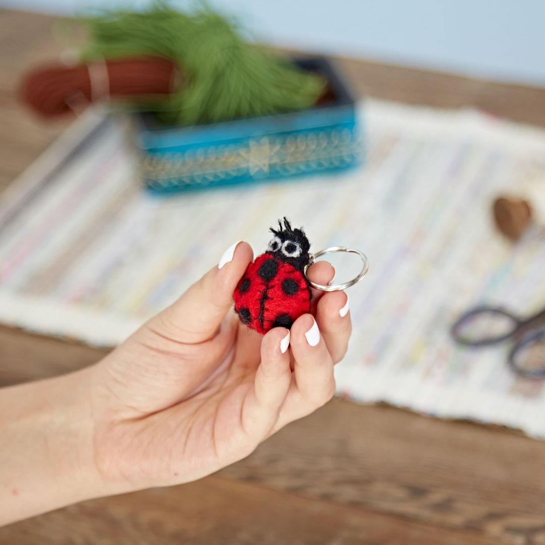 Felt Ladybug Keyring: Handmade Merino Wool Key Fob - Etsy