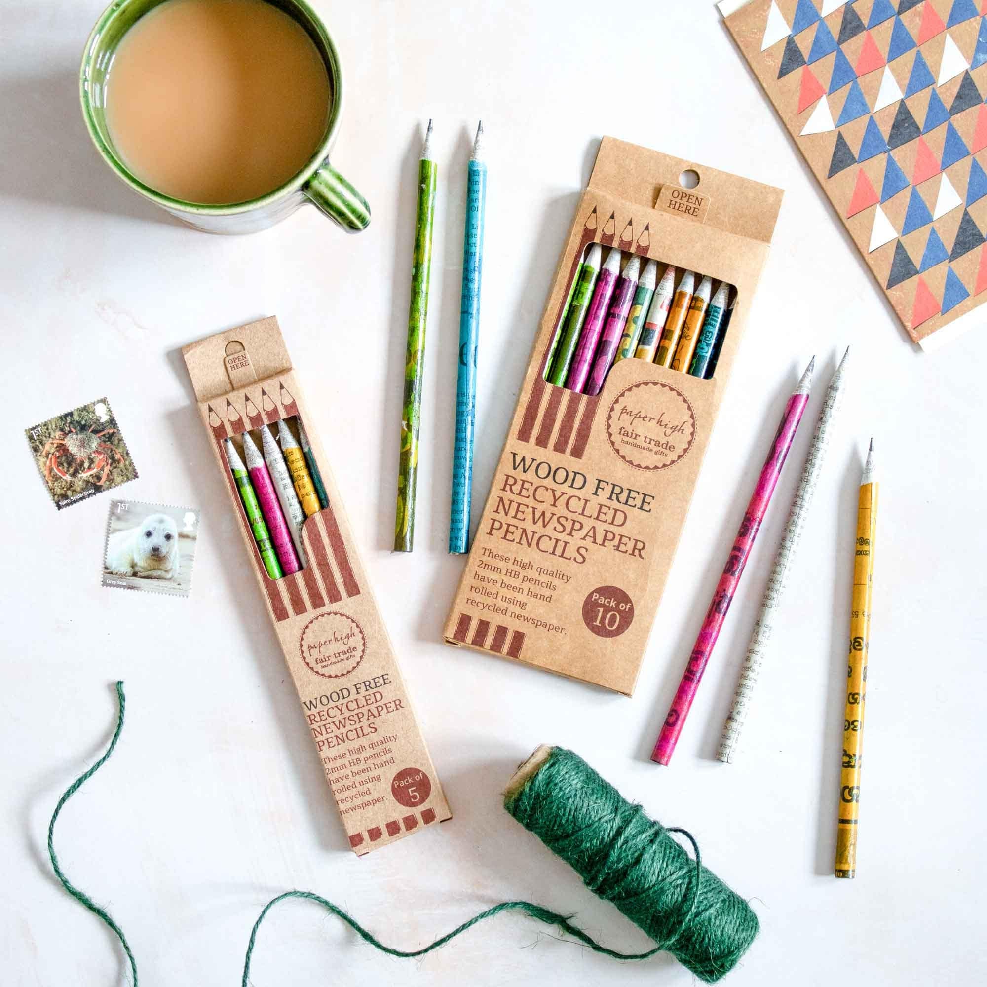 Recycled Newspaper Pencil Set: Eco-friendly, Wood-free Pencils - Etsy
