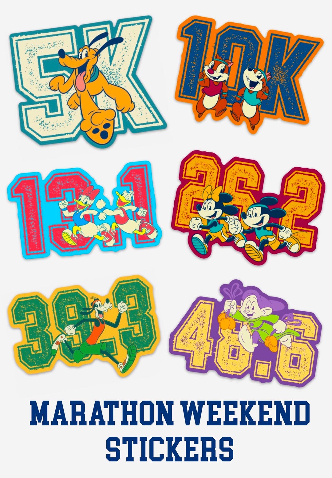 Marathon Weekend Race Distance Stickers 2025 - Etsy