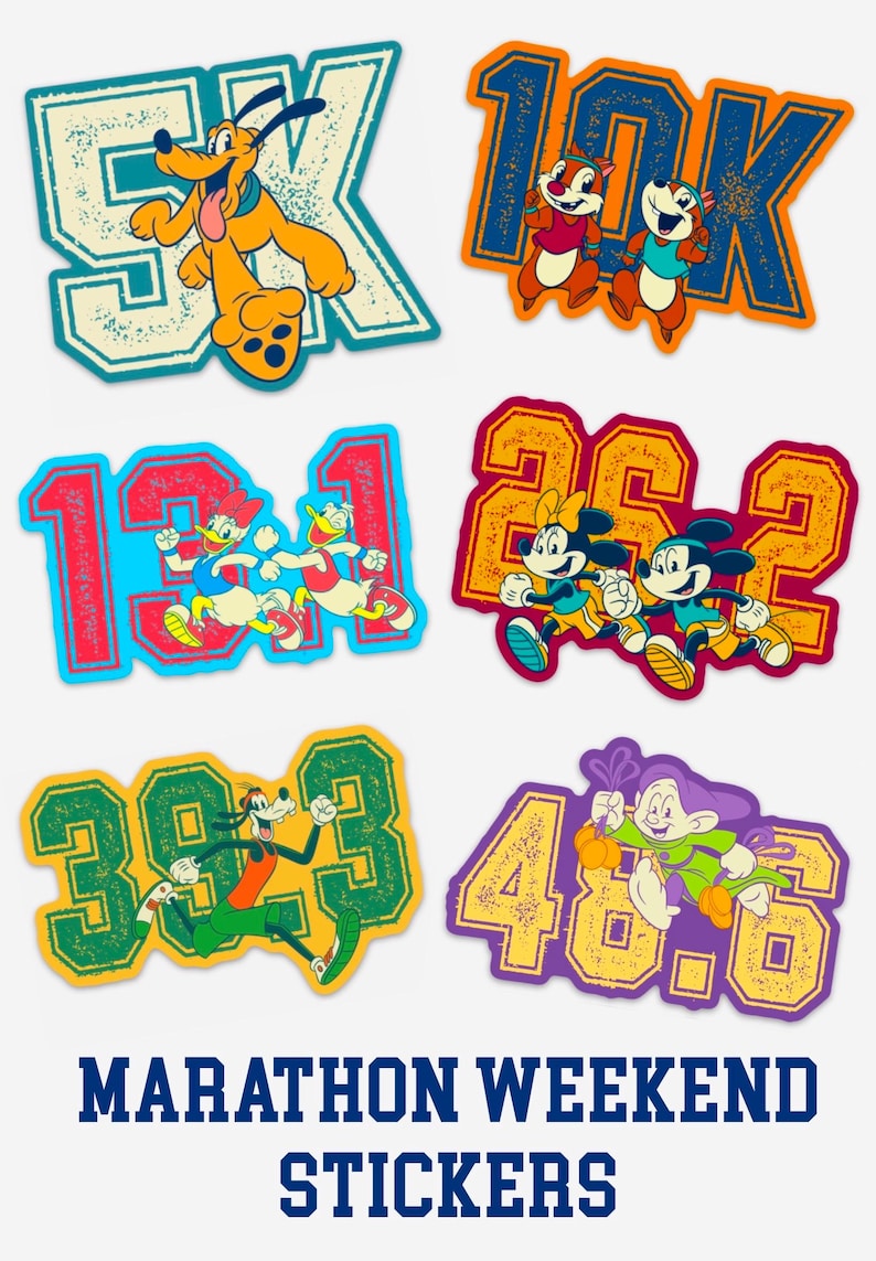 Marathon Weekend Race Distance Stickers 2025 - Etsy