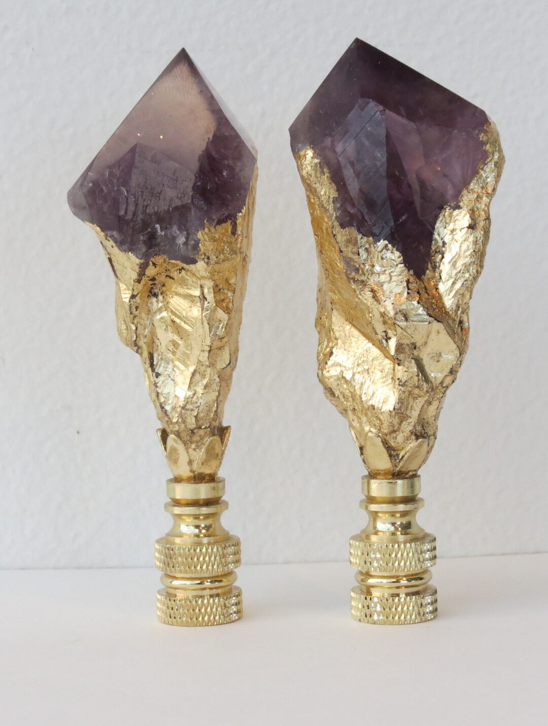 Extra Large Moroccan Amethyst Raw Cut Gemstone Finials Clad in 14KT ...