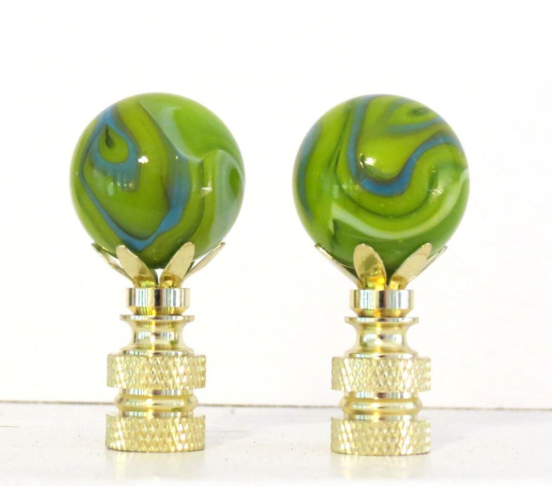 Blown Murano Glass Retro Inspired Table Lamp Finials. Chartreuse and ...