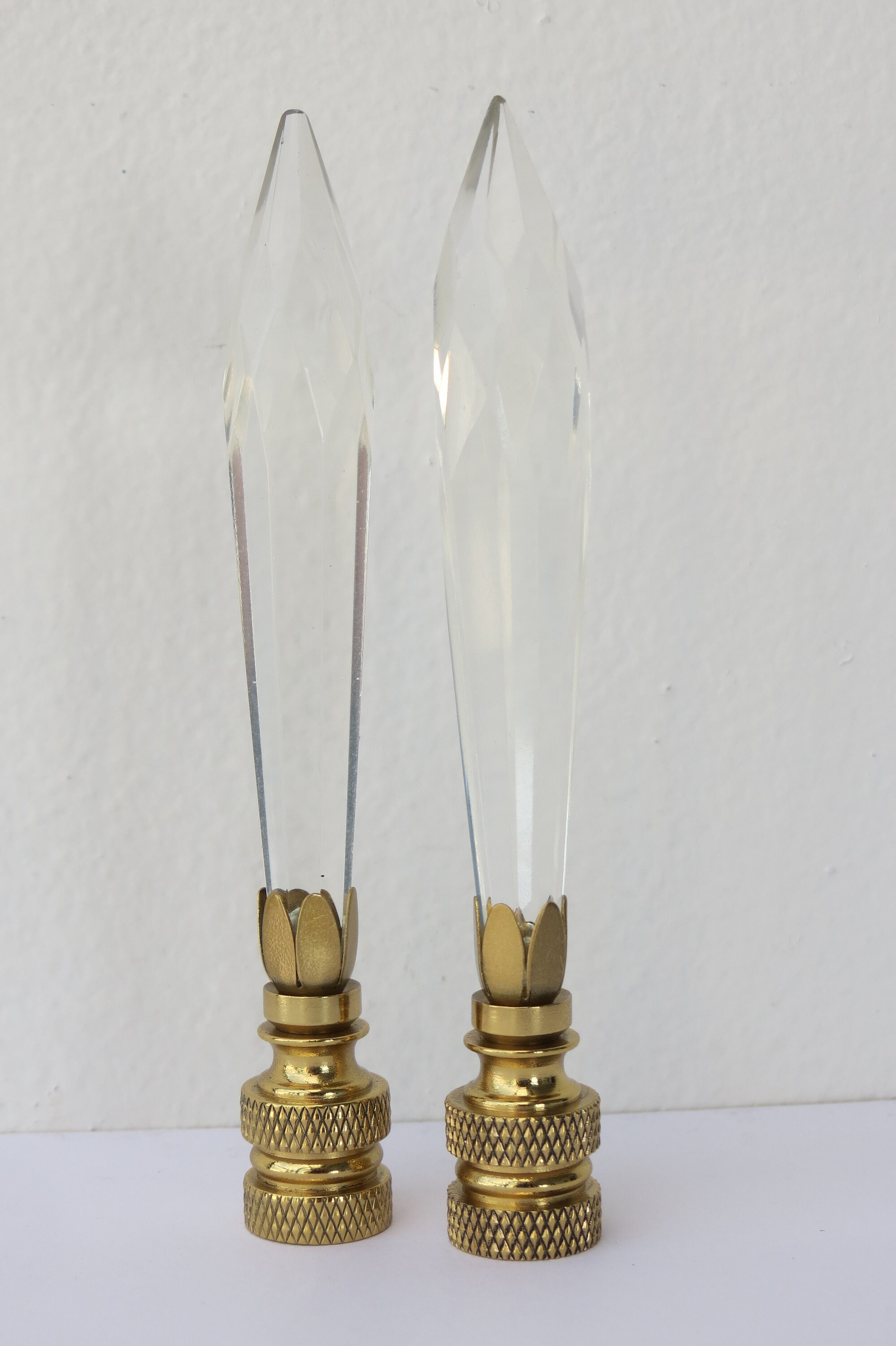 Vintage Clear Faceted Hand-cut Lead Crystal Lamp Finials, European ...