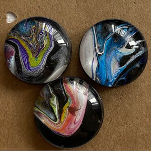 Fluid acrylic art magnets Colourful acrylic magnets Fridge | Etsy