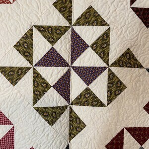 Beautiful Half Square Triangle Quilt - Etsy