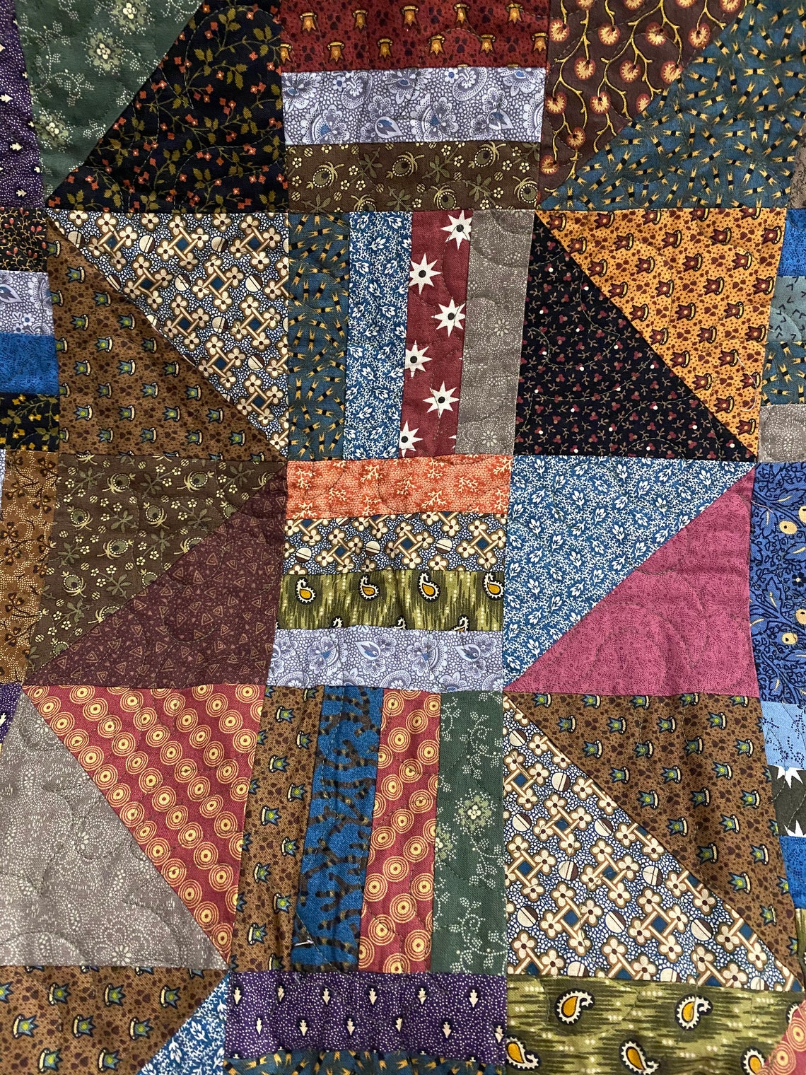 Pieced Quilt With Reproduction Fabric - Etsy