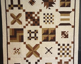 Handmade Vintage Look Sampler Quilt - Etsy