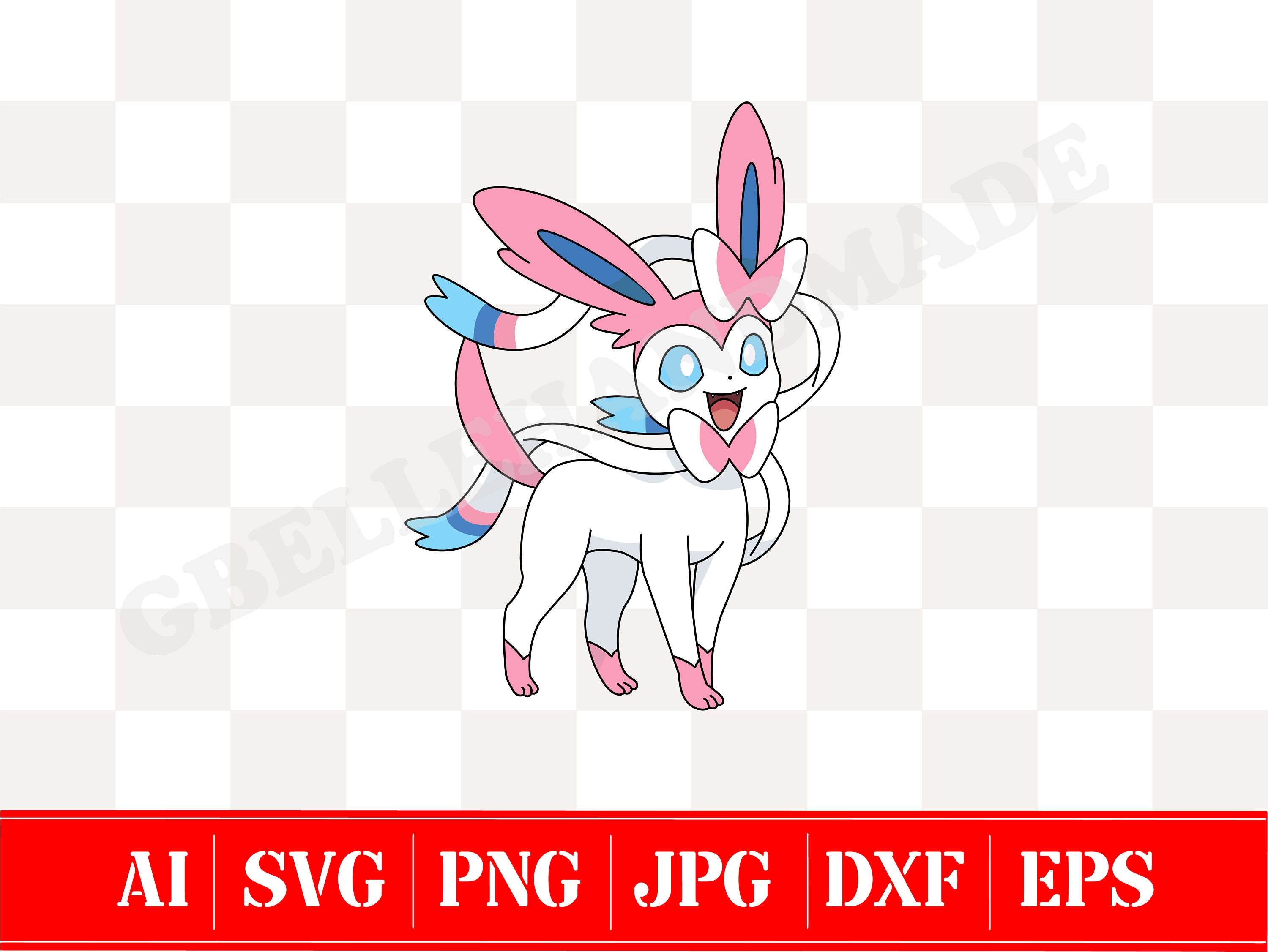 Sylveon Evee Vektor Svg Ai Eps Jpg Png Svg Dxf Dateien - Etsy Österreich