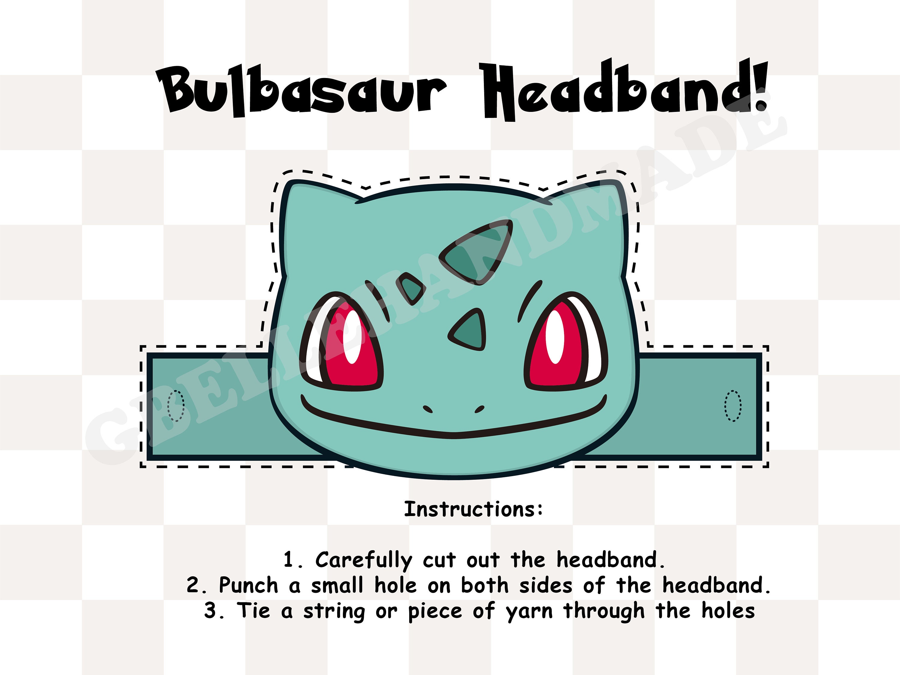 Bulbasaur Headband Vector Svg Ai Eps Jpg Png Svg Dxf - Etsy