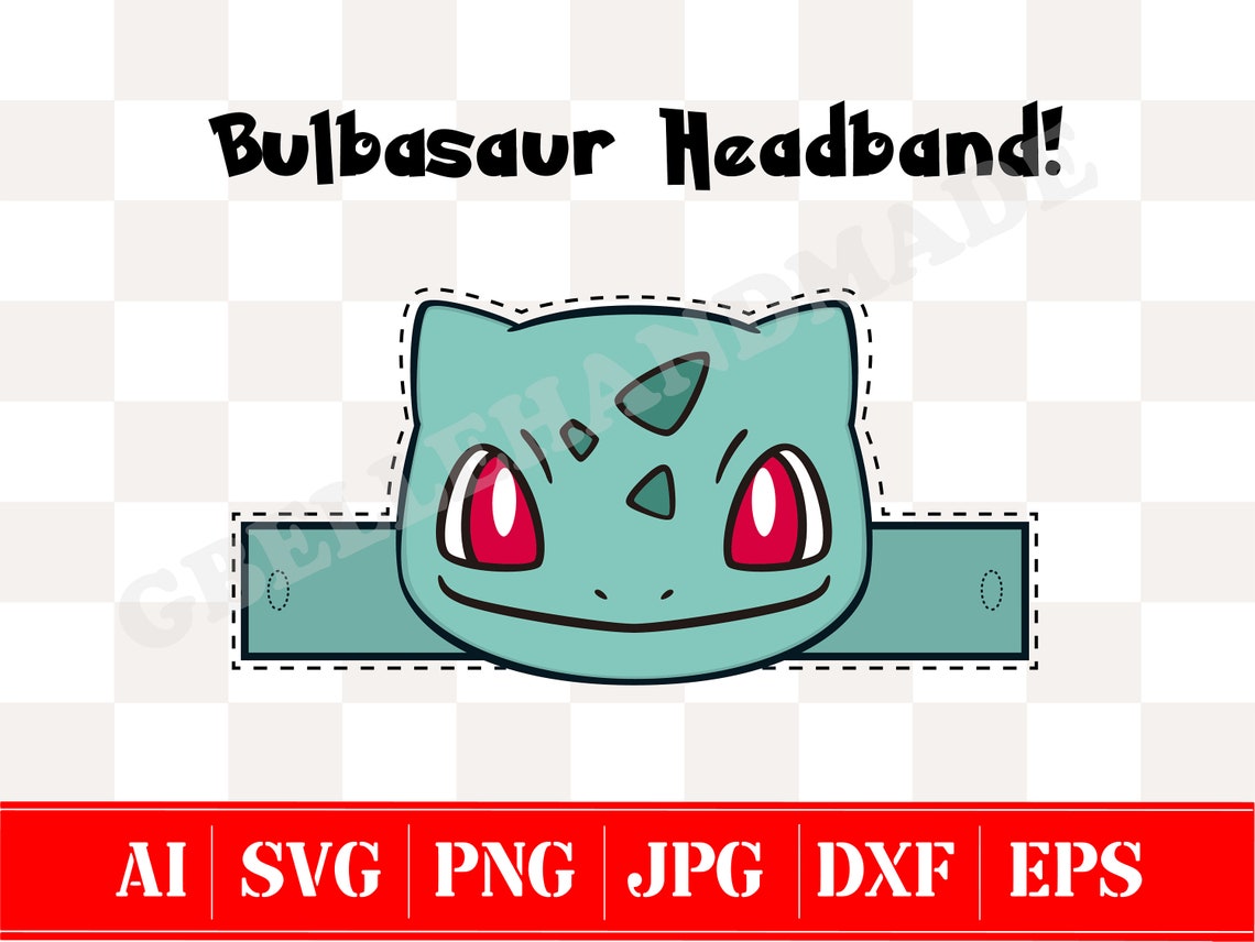 Bulbasaur Headband Vector Svg Ai Eps Jpg Png Svg Dxf - Etsy