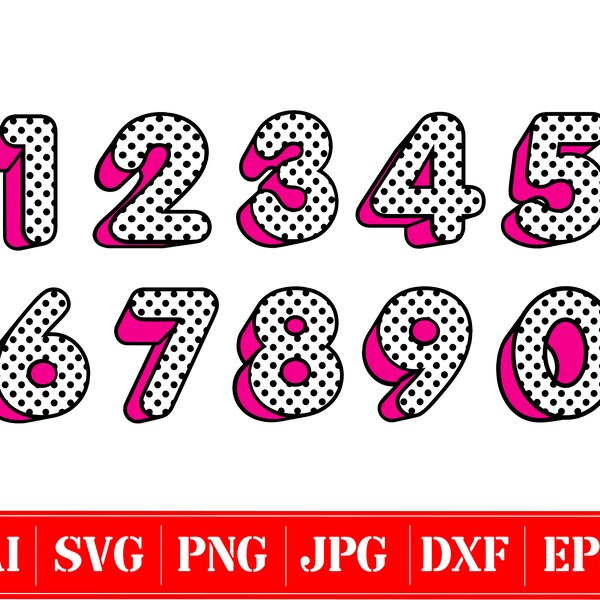 Polka Dot Numbers - Etsy