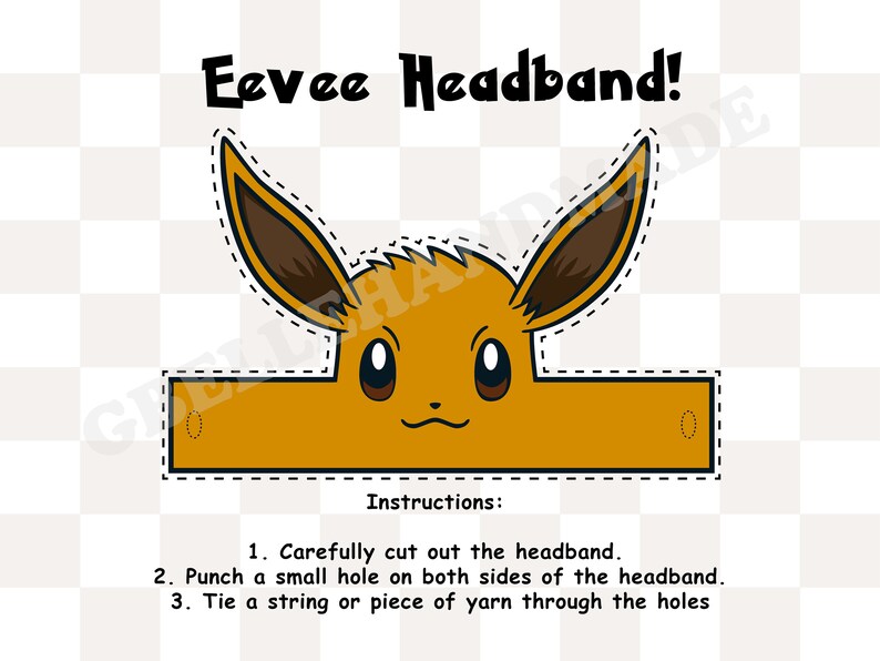 Eevee Headband Vector Svg Ai Eps Jpg Png Svg Dxf Files - Etsy