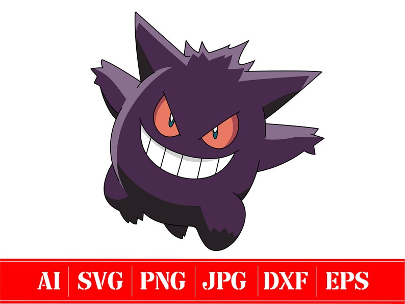 Gengar Vector Svg Ai Eps Jpg Png Svg Dxf Files for - Etsy Norway
