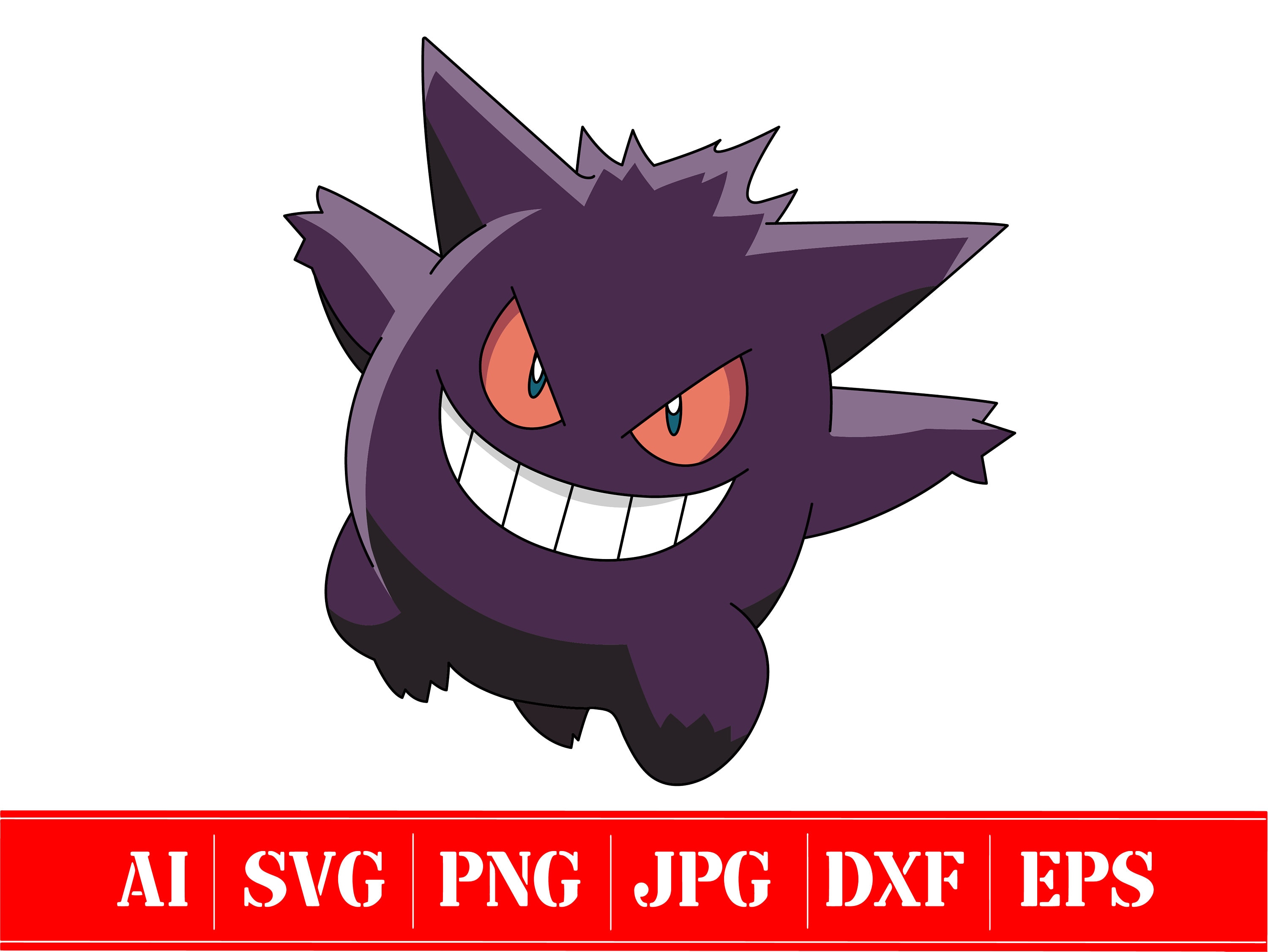 Vecteur de Gengar svg Ai Eps Jpg Png Svg Dxf Fichiers - Etsy France